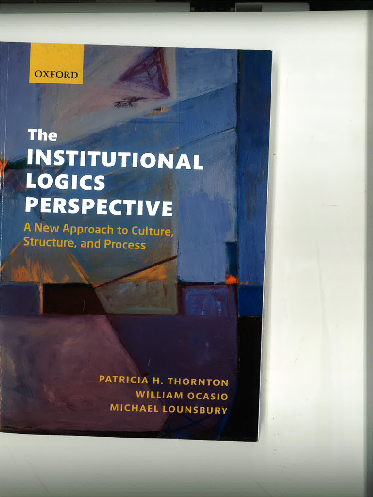 The Institutional Logics Perspective | PDF