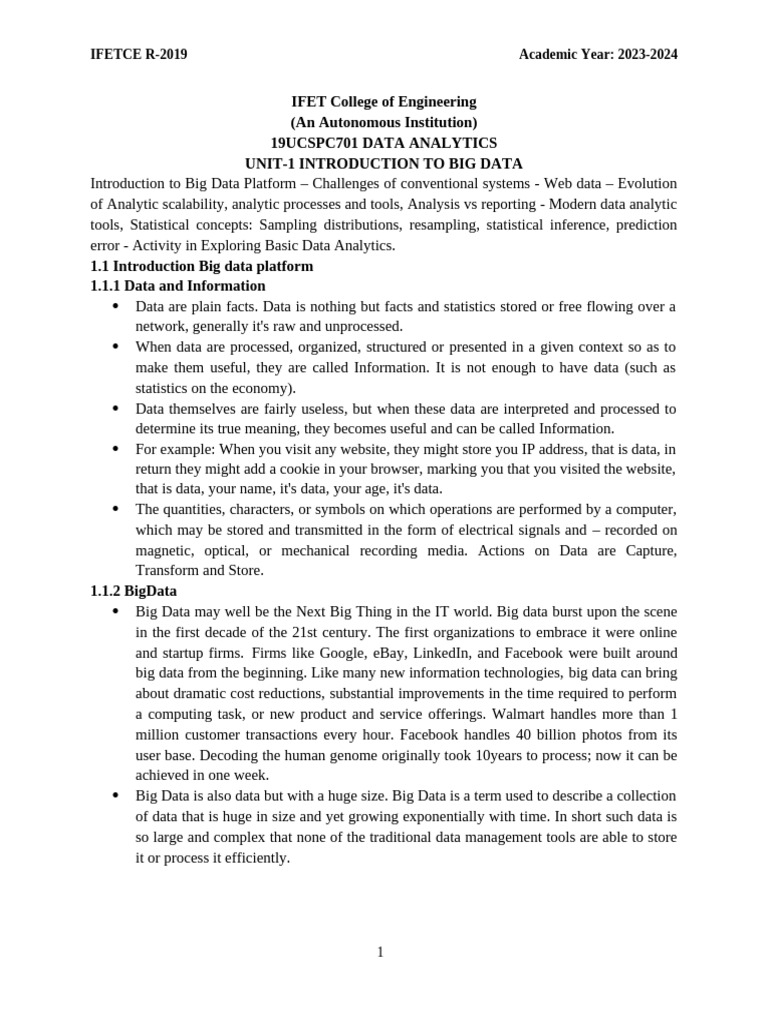 Unit 1 Module Updated Pdf Big Data Map Reduce