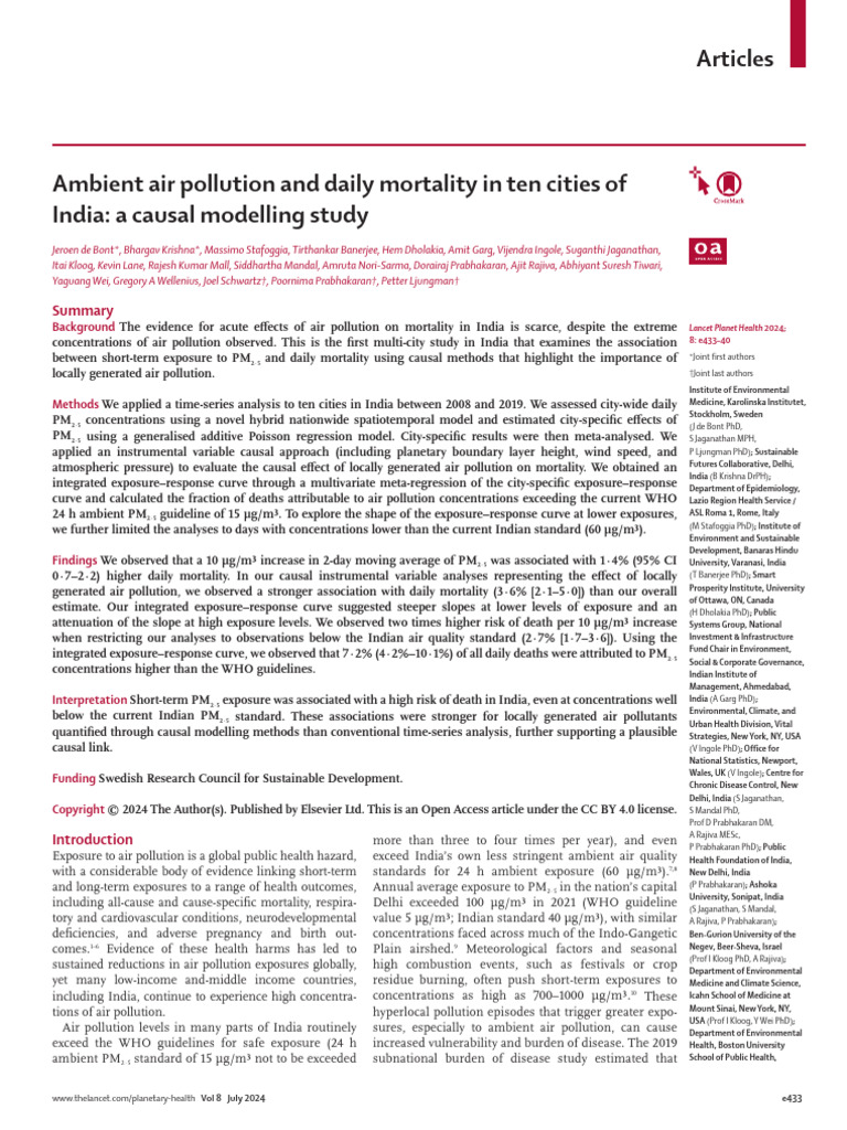 Research on Delhi Mortality | PDF | Air Pollution | Atmosphere Of Earth Research on Delhi Mortality | PDF | Air Pollution | Atmosphere Of Earth