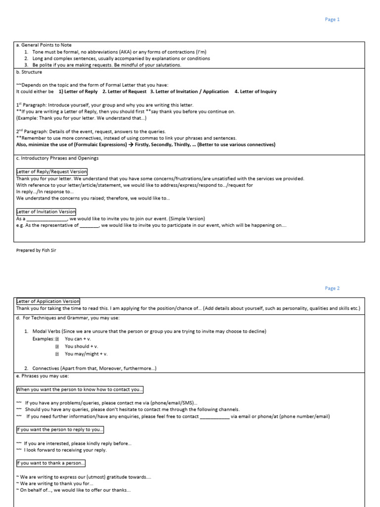 Paper 3 Part B格式一份通 | PDF | Sentence (Linguistics) | Linguistics