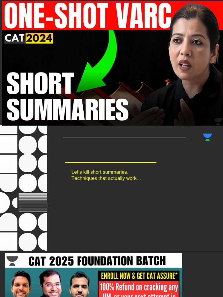 VARC Short Summaries in One Shot - CAT 2024 3 | PDF | Isis