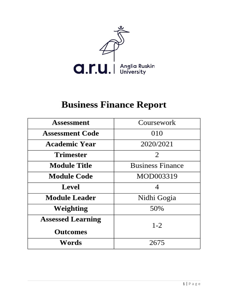 Business Finance Assignment | PDF | Expense | Net Income