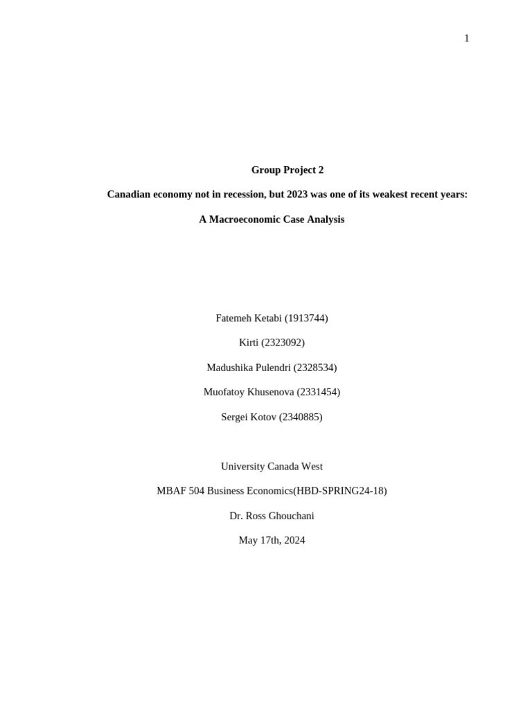 Macroeconomic Case Study | PDF | Macroeconomics | Inflation