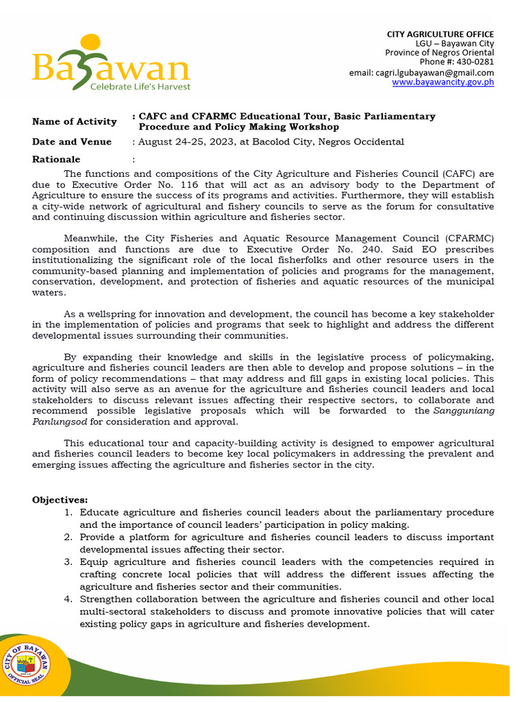 Brief Rationale of The Event | PDF | Policy