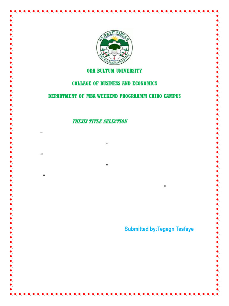 Oda Bultum University | PDF