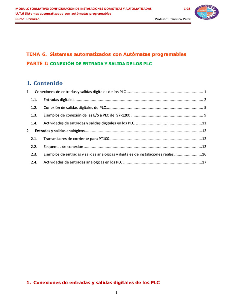 Tema 6 Sistemas Automatizados Con Autómatas Programables | PDF