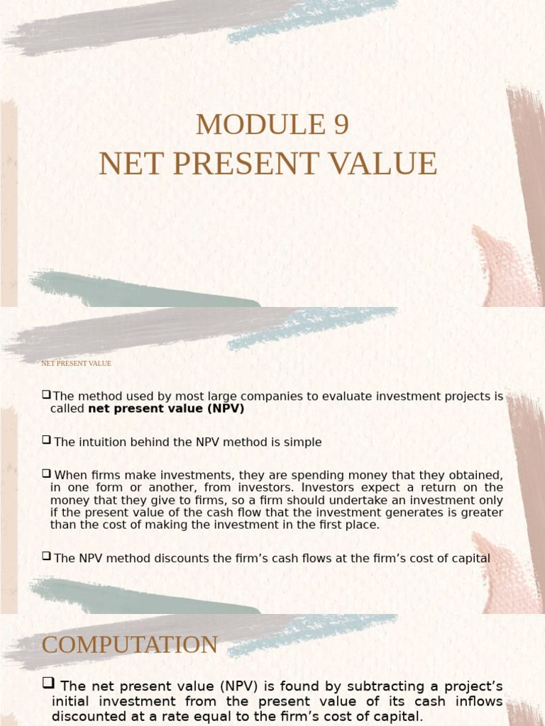 M9NetPresentValueReportB4C 6 | PDF | Net Present Value | Valuation (Finance)