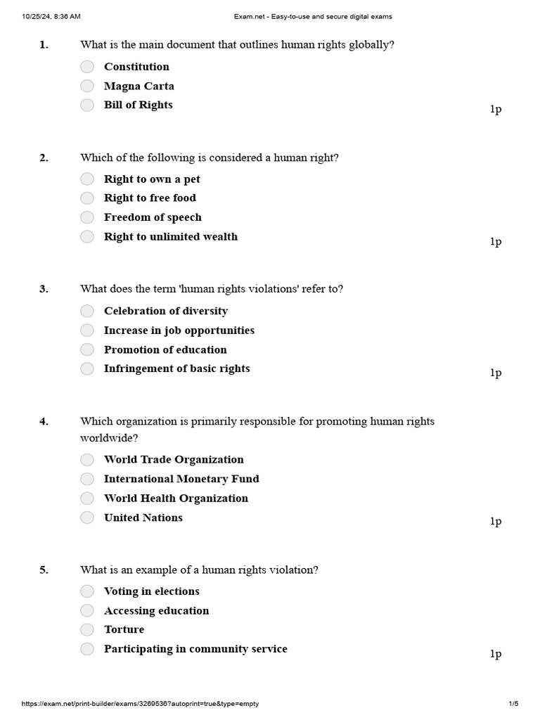 Gr10 Human Rights and Violations Questions | PDF | Human Rights ...