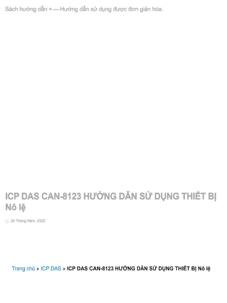 ICP DAS CAN-8123 HƯỚNG DẪN SỬ DỤNG THIẾT BỊ Nô lệ | PDF