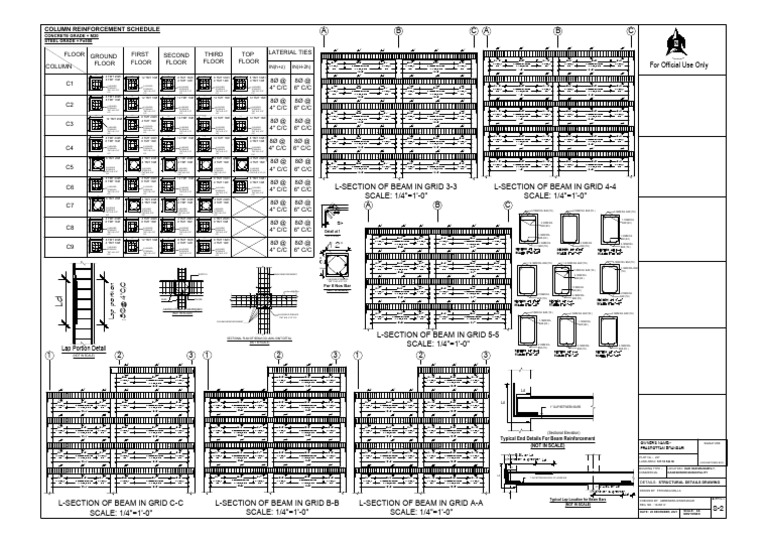 For Official Use Only: Column Reinforcement Schedule | PDF | Buildings ...