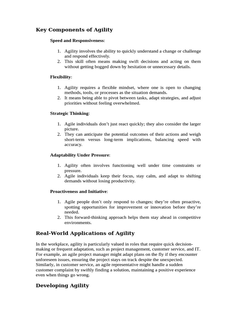 Essential Elements of Agility Explained | PDF | Agile Software ...