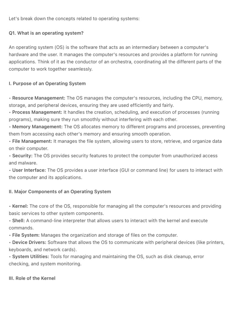 Let's break down the concepts related to operating systems:.pdf | PDF | Scheduling (Computing ...
