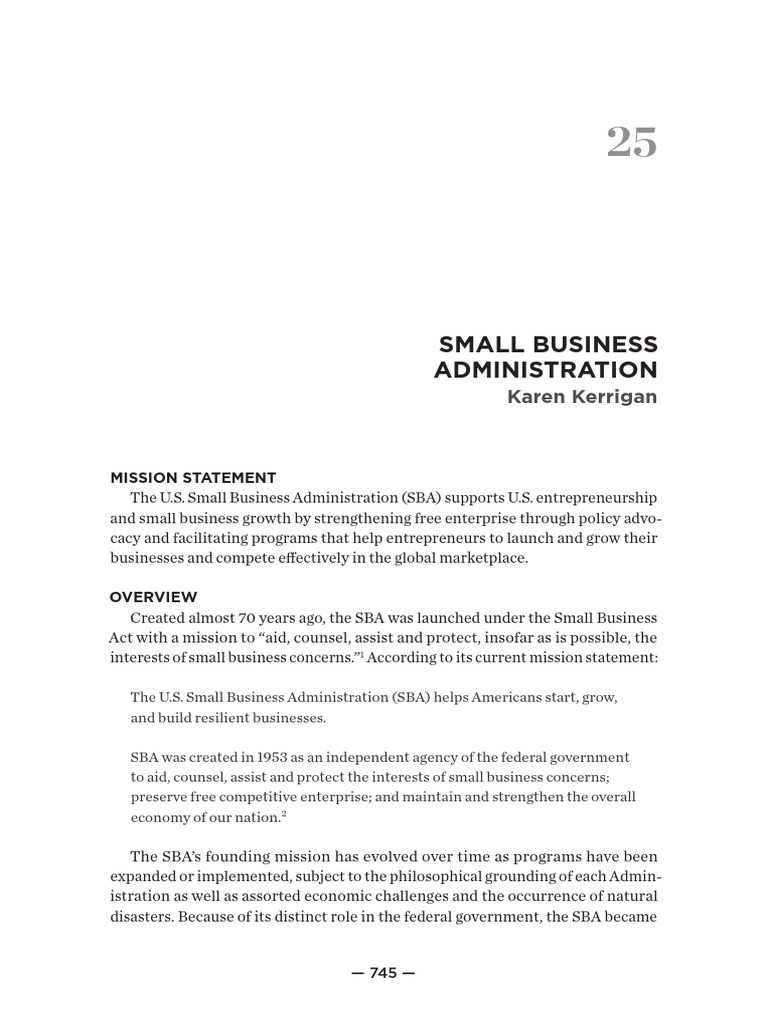 SBA's Role in Supporting Small Businesses | PDF | Small Business ...
