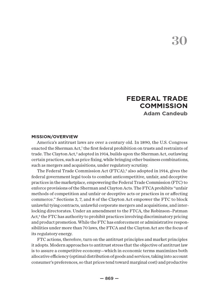 2025 MandateForLeadership CHAPTER-30 | PDF | Competition Law | Federal Trade Commission