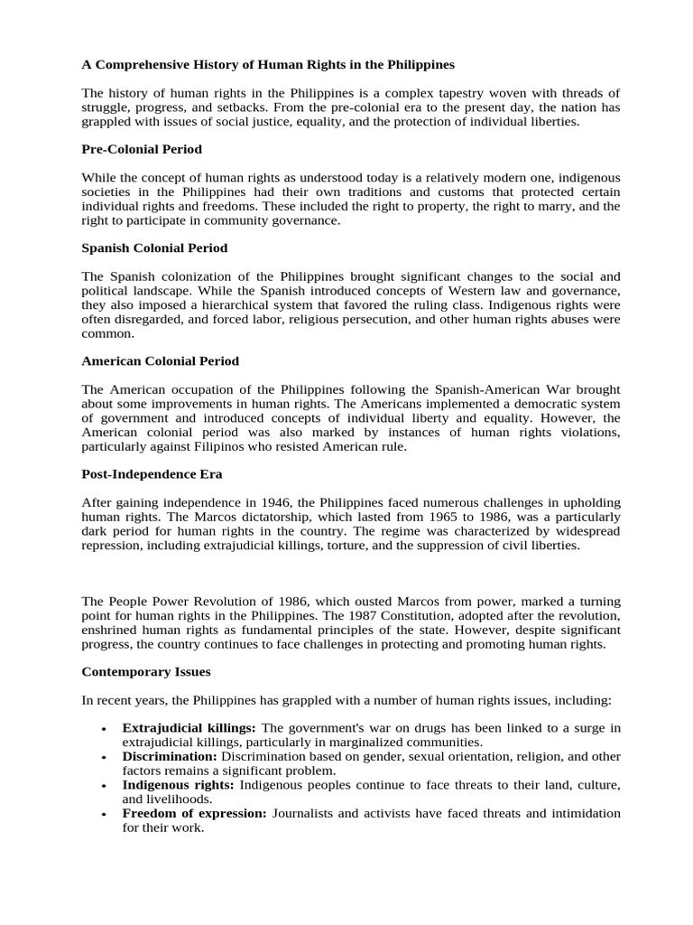 Human Rights in Post-Independence Philippines | PDF | Philippines ...
