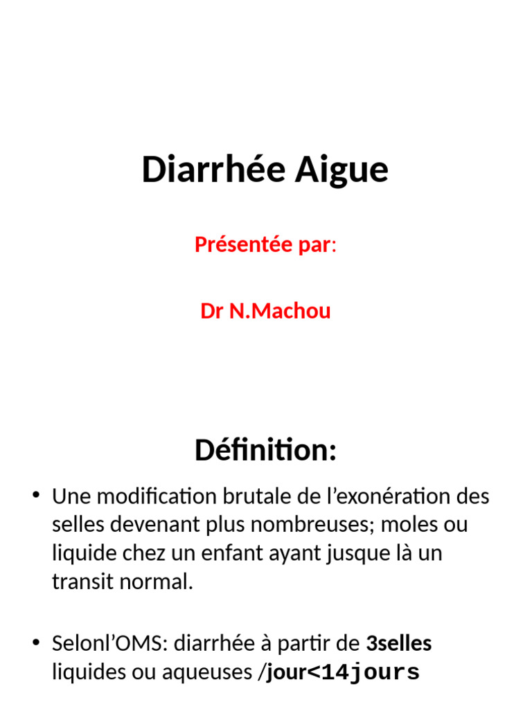 Diarrhée Aigue | PDF | Diarrhée | Allaitement