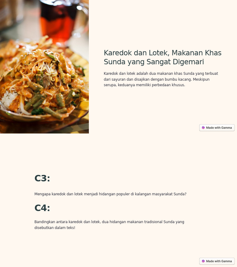 Karedok Dan Lotek Makanan Khas Sunda Yang Sangat Digemari | PDF ...