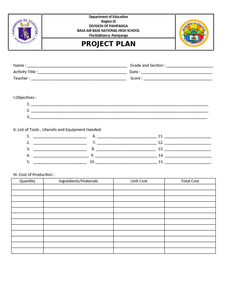 Student Project Planning Guide | PDF | Career & Growth | Finance & Money Management