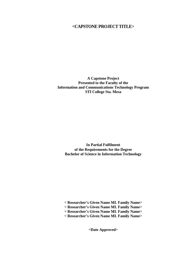 Capstone Project Manuscript Template Appdev Template | PDF | Word ...