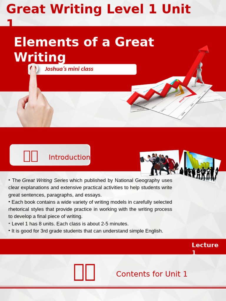 Great Writing Unit 1 | PDF | Noun | Preposition And Postposition