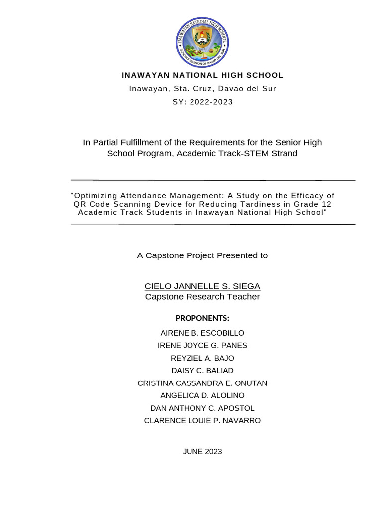 Capstone QR Scanner Final | PDF | Survey Methodology | Statistics