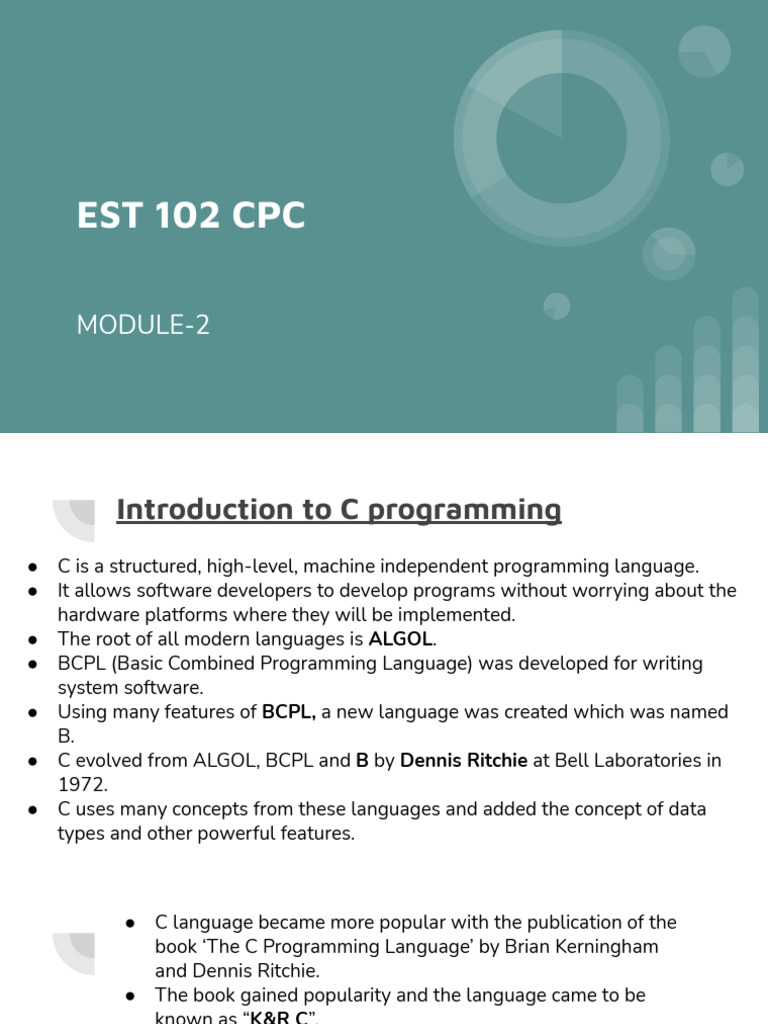 Est102 C Module 2 Pdf C Programming Language Data Type