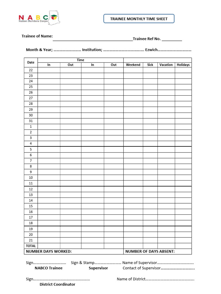 NABCO Official Time Sheet | PDF | Art