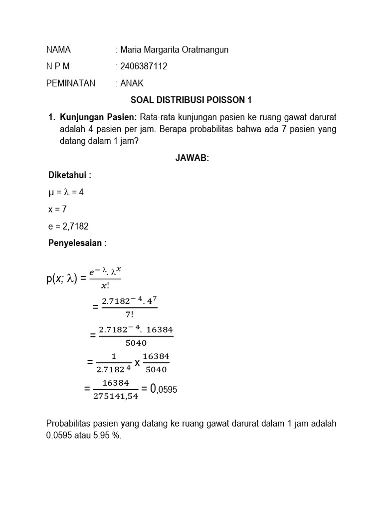 Distribusi Poisson - ALL | PDF | Metode & Bahan Ajar