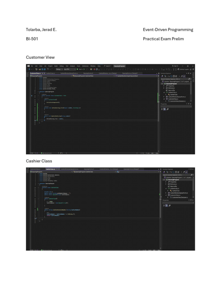 Practical Exam Event Driven Prog Prelim | PDF