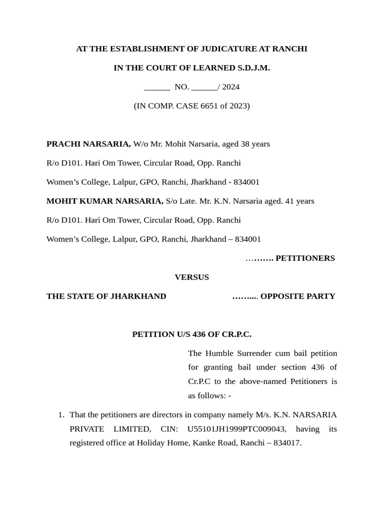 Bail cum surrender | PDF | Bail | Justice