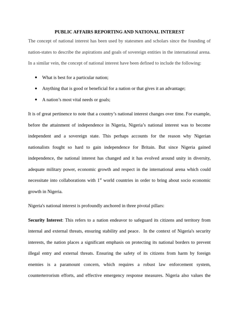 Public Affairs Reporting in Nigeria's Interests | PDF | Infographics