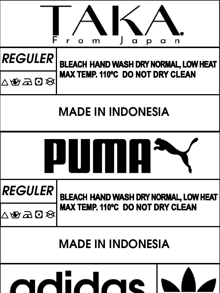 Label Ukuran 5X2 (Taka - Puma - Adidas) | PDF