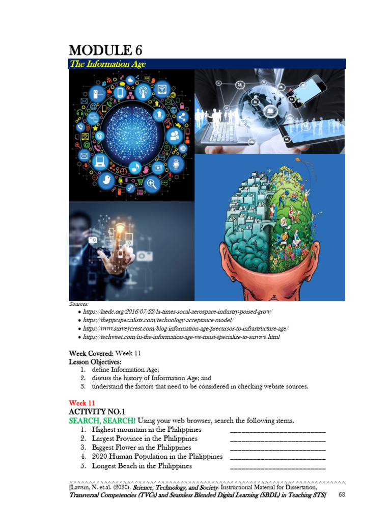 STS MODULE6 The-Information-Age | PDF | Bioinformatics | Personal Computers