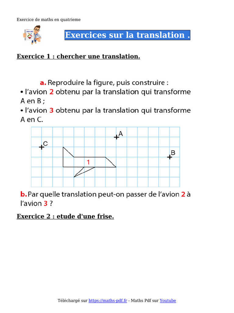 Exercices de Translation en 4ème | PDF | Méthodes et références ...