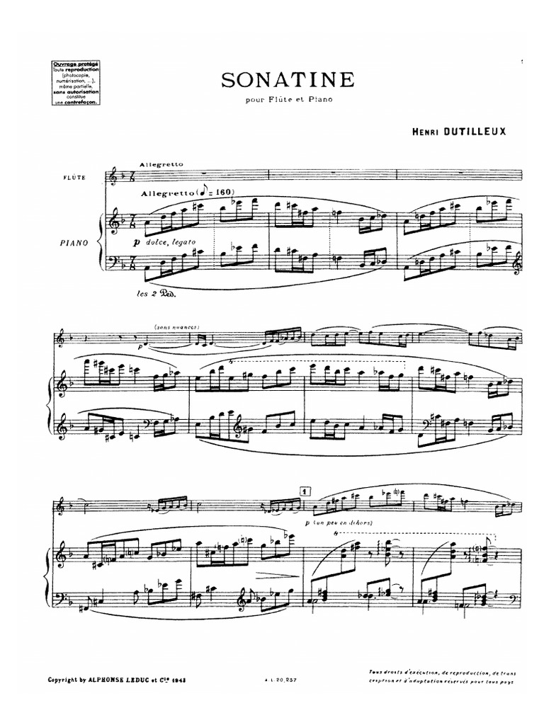 Dutilleux Sonatina | PDF