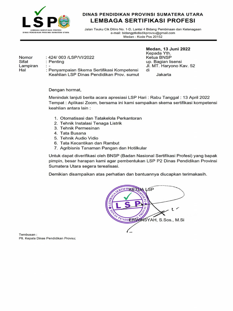 Penyampaian Skema LSP | PDF