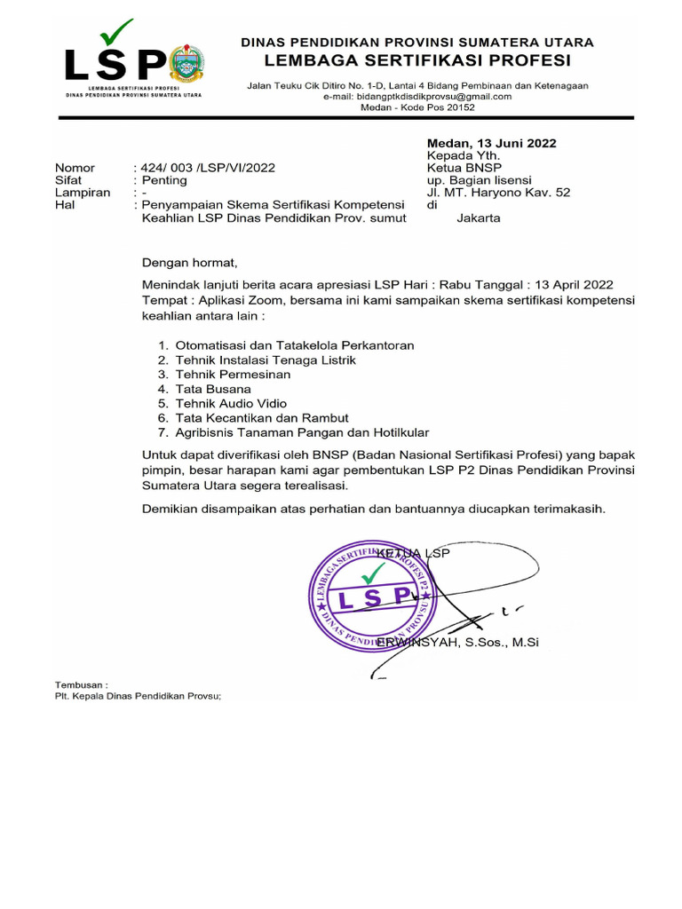 Penyampaian Skema LSP | PDF