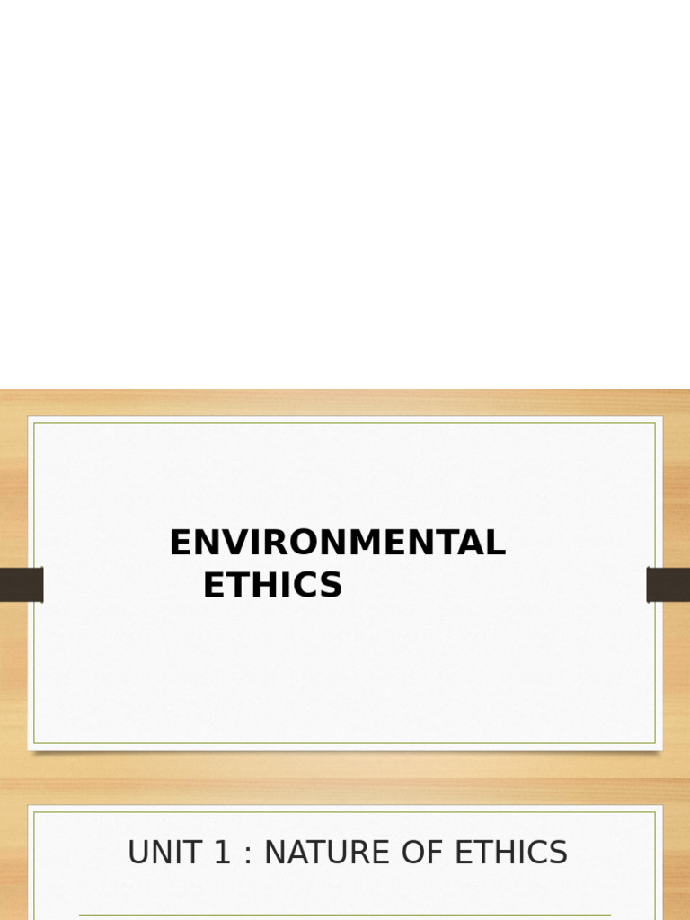 Environment Ethics | PDF