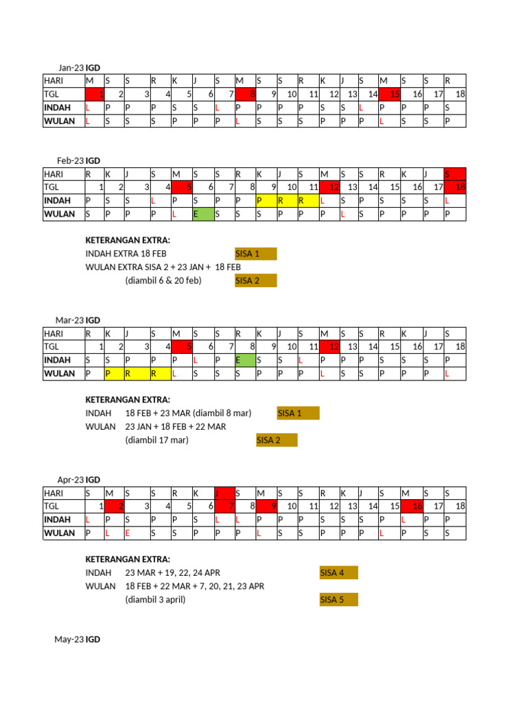 JADWAL IGD 2023 | PDF