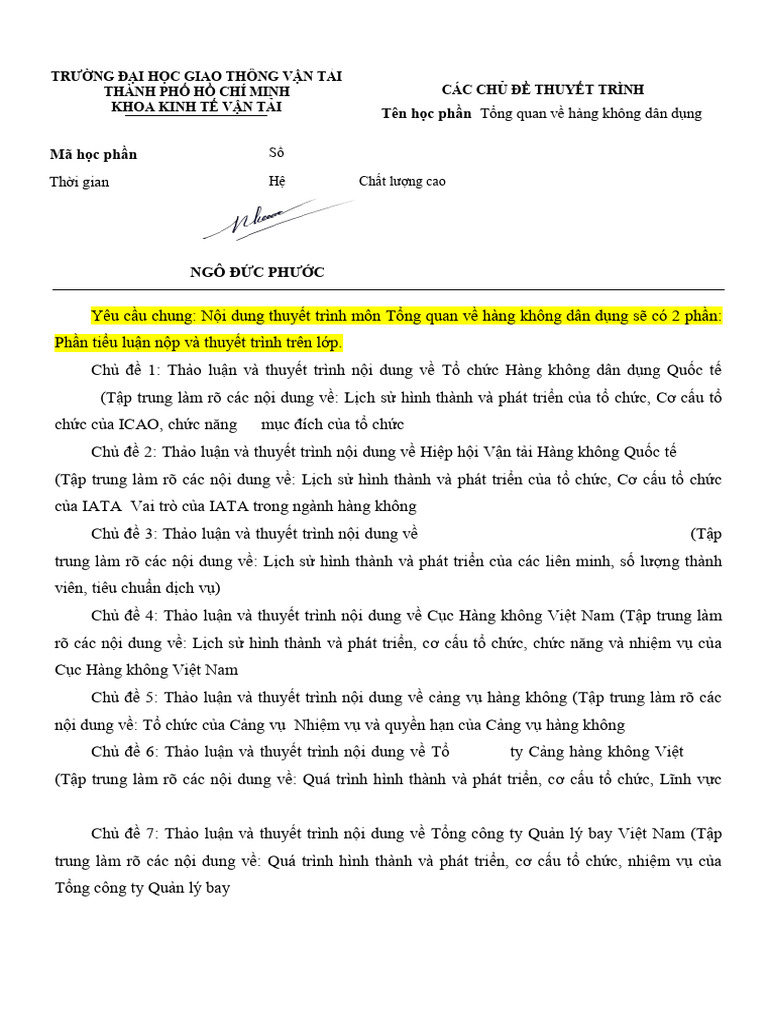 Tổng quan về hàng không dân dụng | PDF