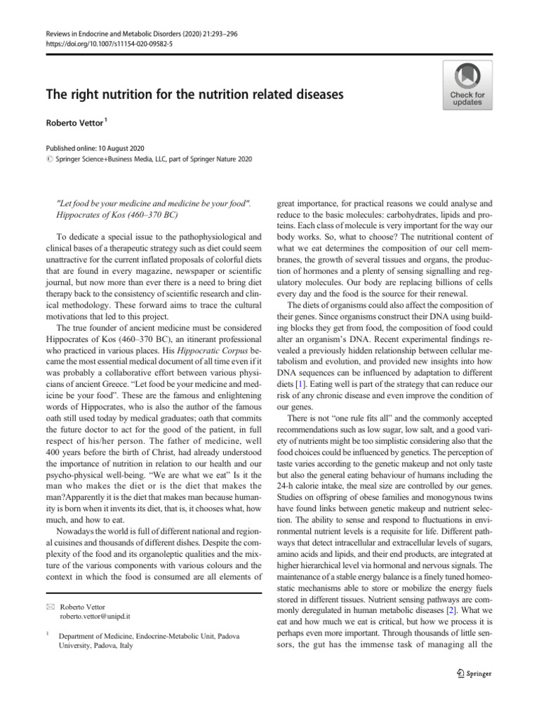 Nutrition's Role in Disease Management | PDF | Dieting | Obesity