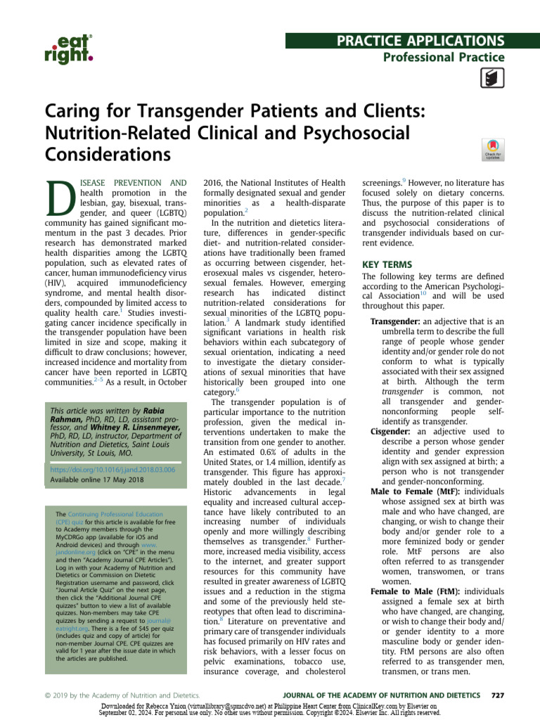 Caring For Transgender Patients and Clients | PDF | Transgender ...