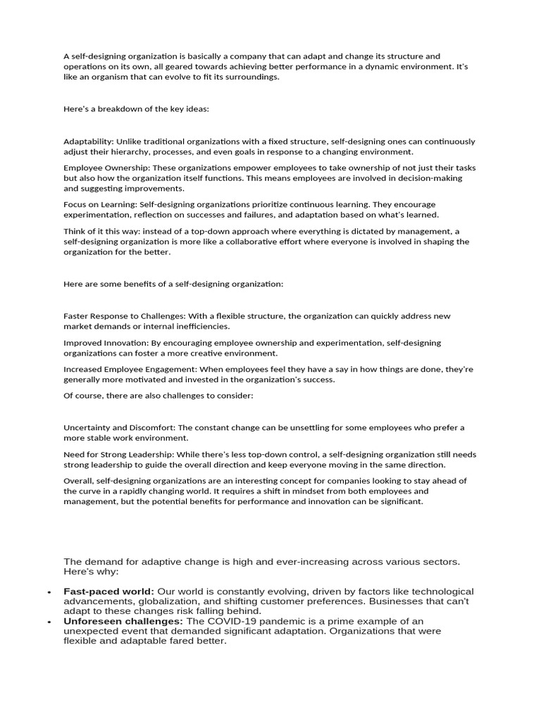 Continous Change Odl Report | PDF | Learning | Leadership