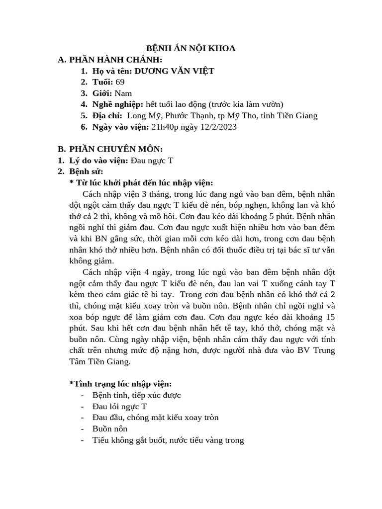 BA Bệnh mạch vành | PDF