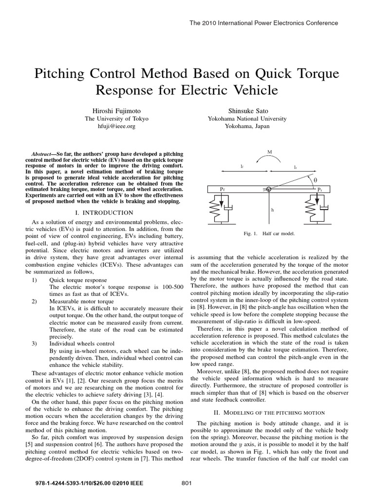 Pitching Control Method Based On Quick Torque Response For Electric ...