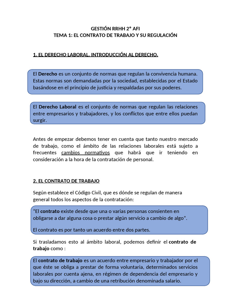 T1 GESTION RRHH (Reestructurado) | PDF | Derecho laboral | Salario