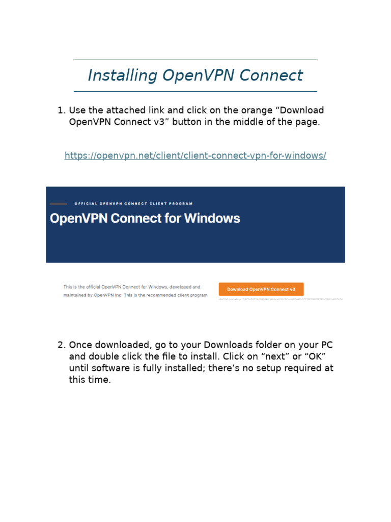 Installing OpenVPN Connect | PDF | Computers | Technology & Engineering