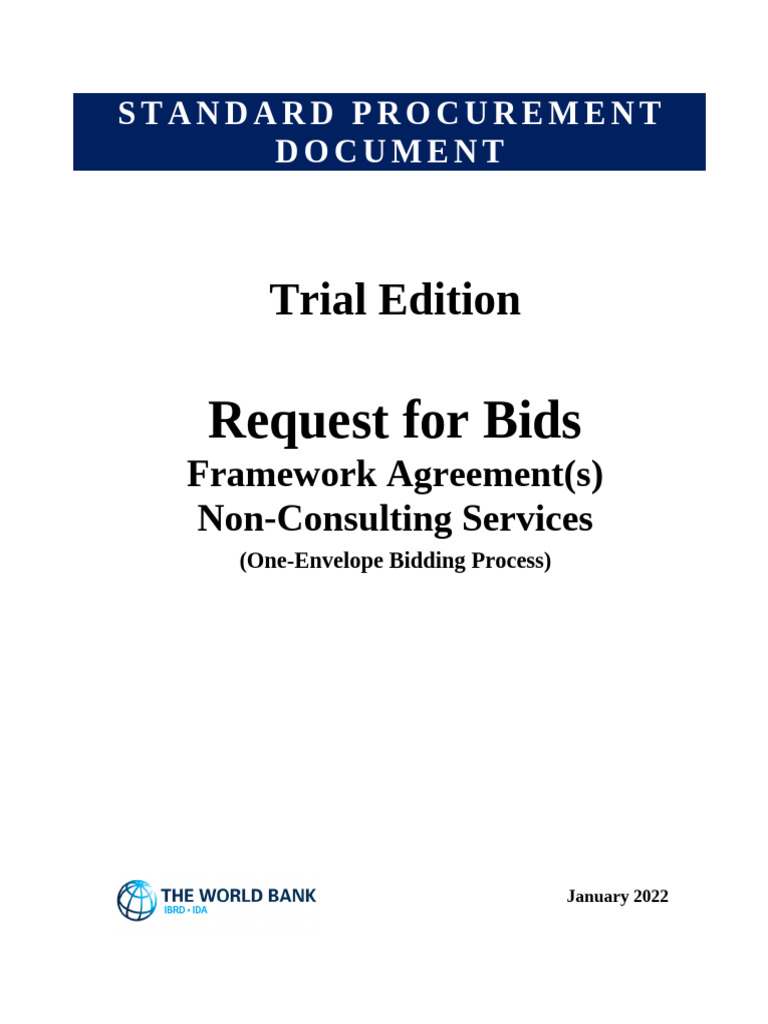 SPD Request For Bids Non Consulting Services Framework Agreement ...