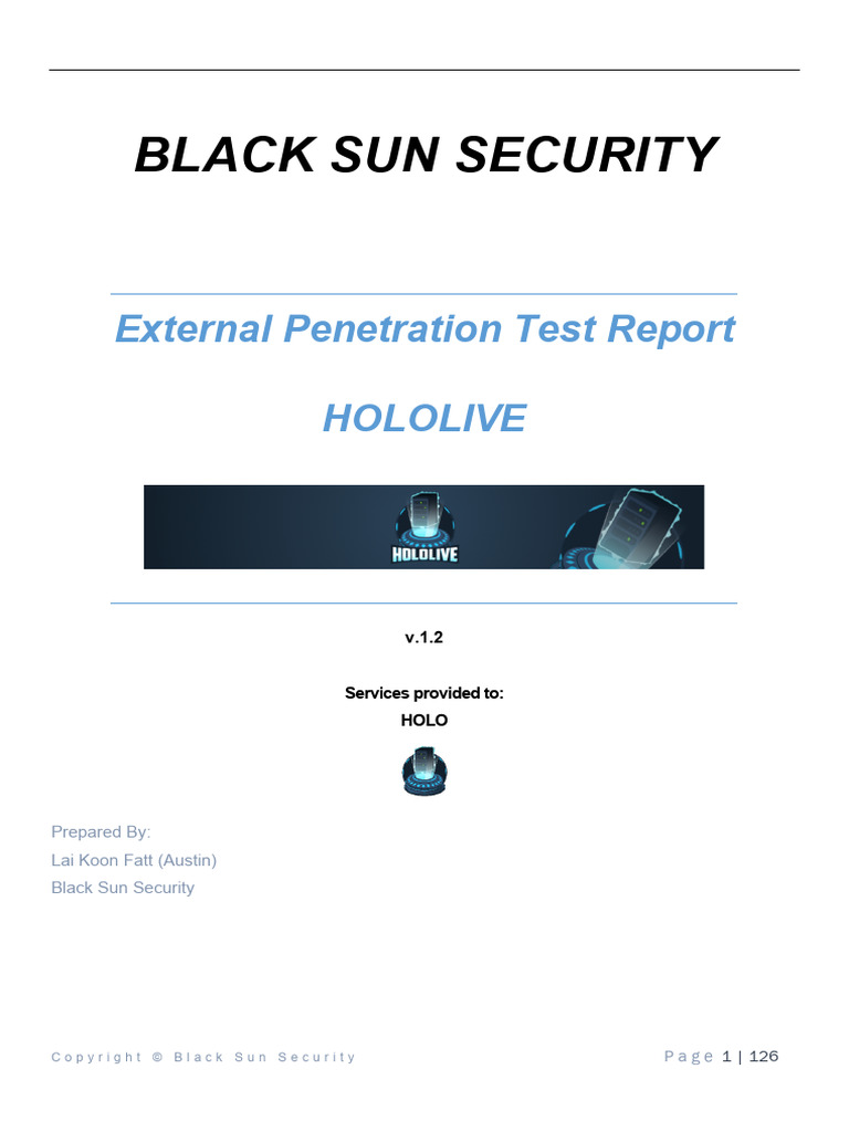 BlackSunSecurity ExternalPenetrationTestReport HOLO v1.2 | PDF ...