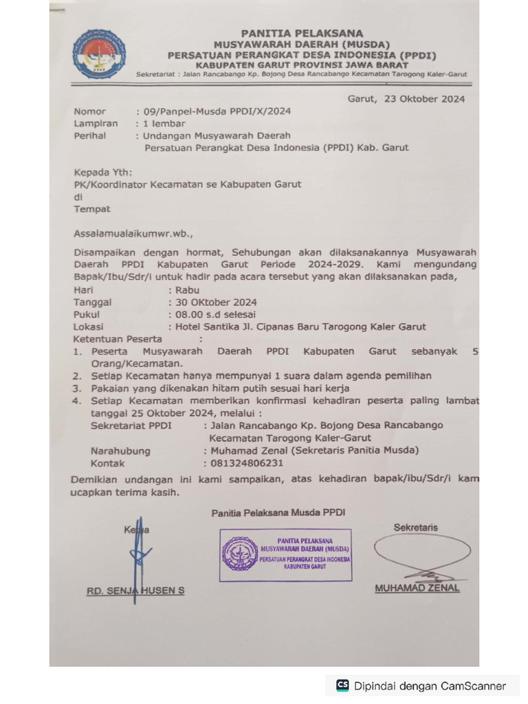 Undangan Peserta Musda | PDF